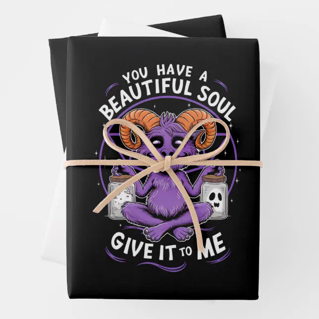 You Have a Beautiful Soul Satanic Baphomet Wrapping Paper Sheets | Zazzle