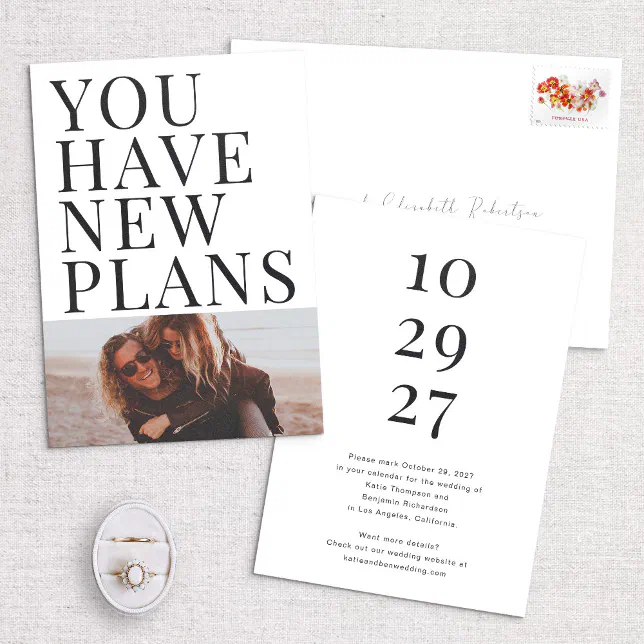 You Have New Plans Unique Photo Save The Date Card | Zazzle
