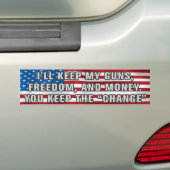 You Keep The Change Bumper Sticker | Zazzle