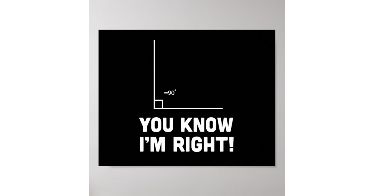 You Know I'm Right Poster | Zazzle