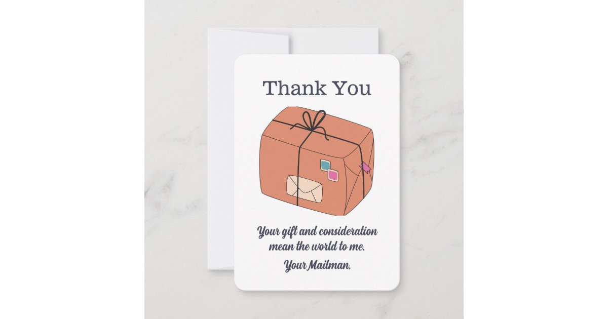 You Letter Carrier Mailman Postal Mail Carrier Thank You Card | Zazzle