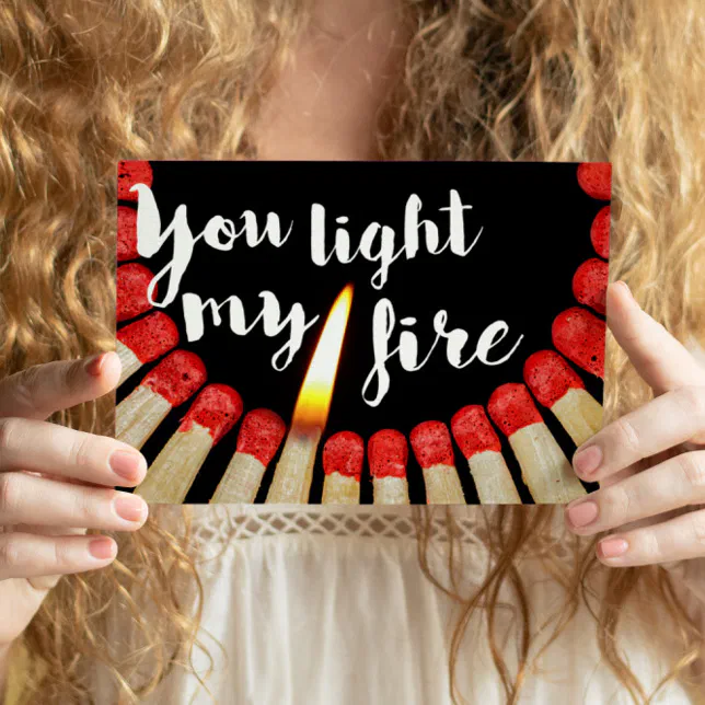 You Light My Fire Romantic Photo Quote Valentines Postcard | Zazzle