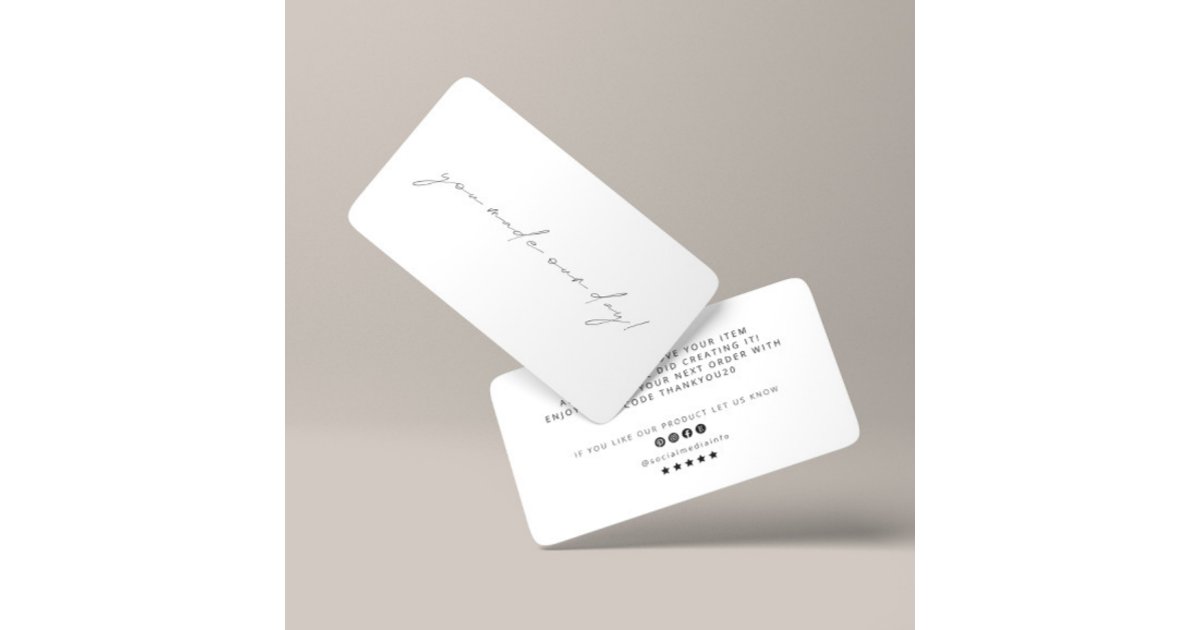 You made our day Business Thank You Discount Card | Zazzle