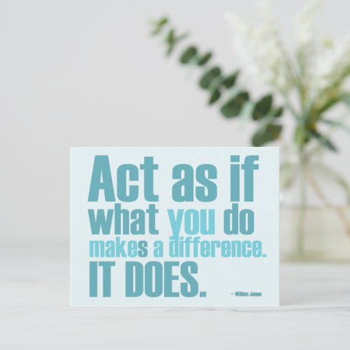 You Make A Difference Motivational Postcard | Zazzle