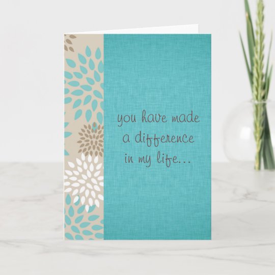 You Make a Difference Thank You Card | Zazzle.com