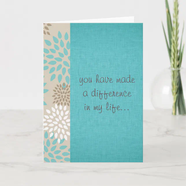 You Make a Difference Thank You Card | Zazzle