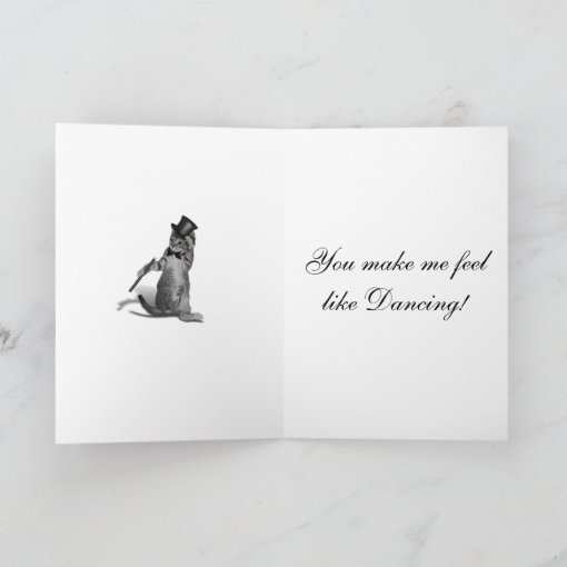 You make me feel like Dancing! Tap Dancing Cat Card | Zazzle