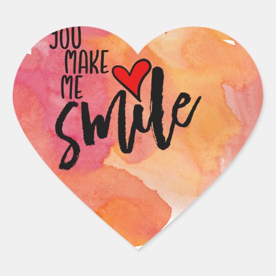 You Make Me Smile Heart Sticker | Zazzle.com