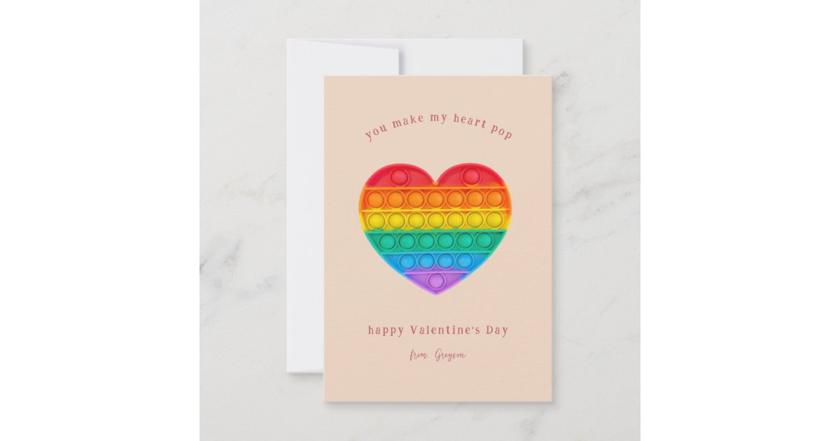 You Make My Heart Pop | Pop Fidget Valentine Note Card | Zazzle