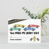 You Make My Heart Race Kids Valentine Day Card | Zazzle