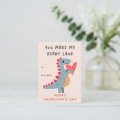 You make my Heart Saur Dinosaur Pun Valentine Note Card | Zazzle