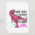 You Make My Heart Saur Dinosaur Valentine's Day Holiday Card | Zazzle