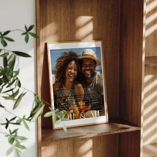 You & Me | Personalized Couples Photo Poster | Zazzle
