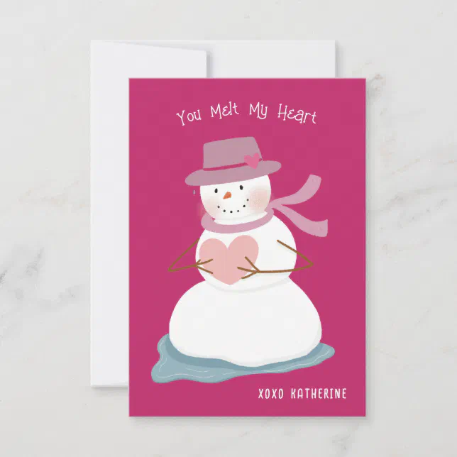 You Melt My Heart Snowman Classroom Valentine Invitation | Zazzle