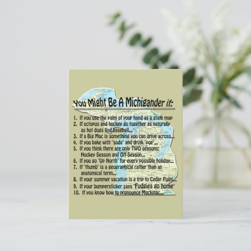 You Might Be A Michigander if: Postcard | Zazzle