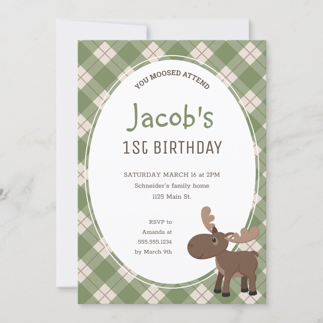 You Moosed Attend Moose Woodland Child's Birthday Invitation | Zazzle