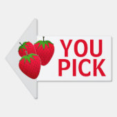 You Pick Strawberry Farm Sign | Zazzle