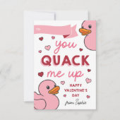 You Quack Me Up Classroom Valentines Day Card | Zazzle