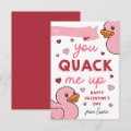 You Quack Me Up Classroom Valentines Day Card | Zazzle