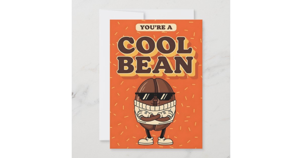 You’re a Cool Bean funny coffee bean pun gift Thank You Card | Zazzle