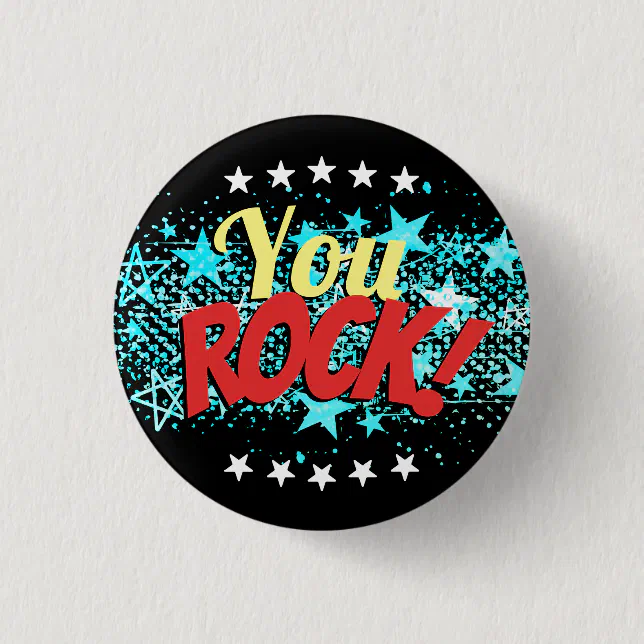You Rock employee recognition award button | Zazzle