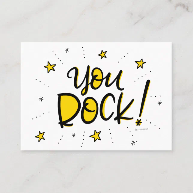 You Rock, hand lettered Business Card | Zazzle