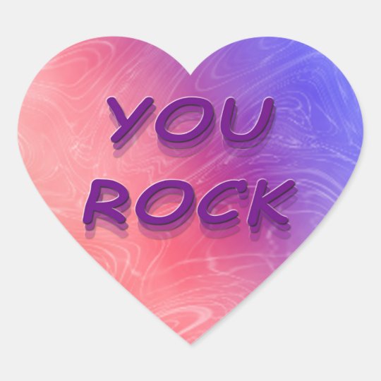 You Rock Heart Sticker | Zazzle.com