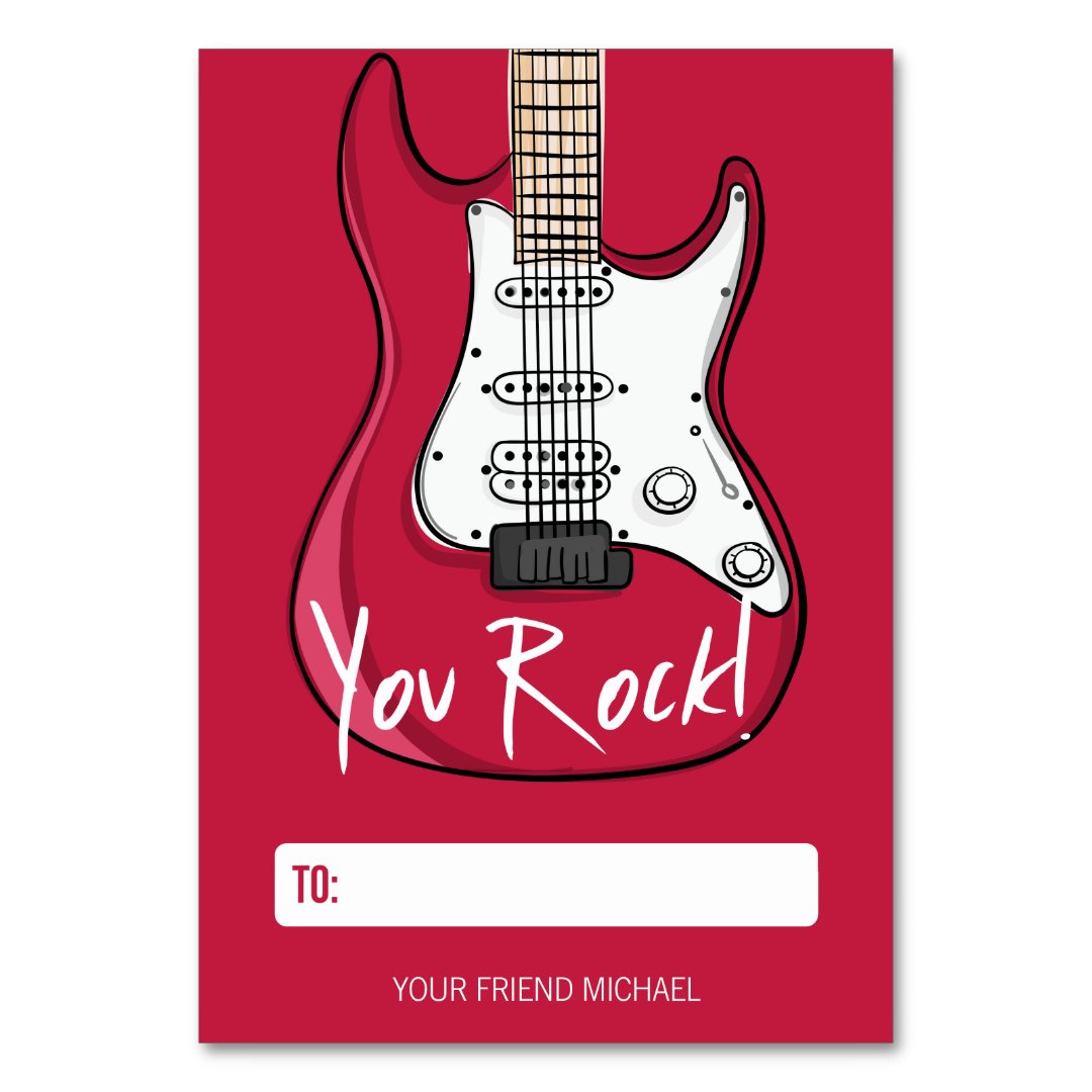 You Rock Kids Classroom Valentine Card | Zazzle