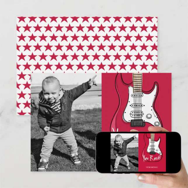 You Rock Kids Classroom Valentine Photo Card | Zazzle