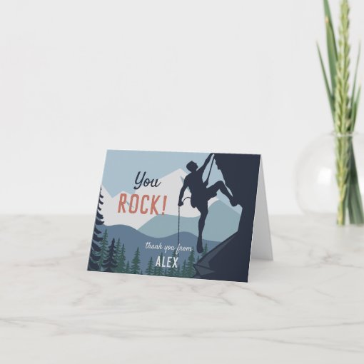 You Rock | Kids Rock Climbing Theme Thank You Card | Zazzle
