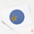 You Rock Star Birthday Party Stickers Blue Gold | Zazzle