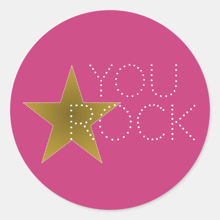 You Rock Star Birthday Party Stickers Pink Gold | Zazzle.com
