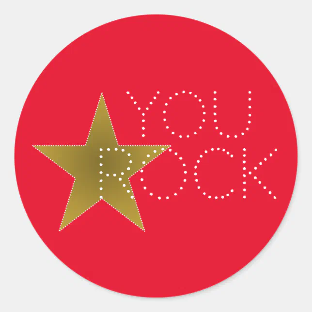 You Rock Star Movie Red Carpet Birthday Party Classic Round Sticker ...