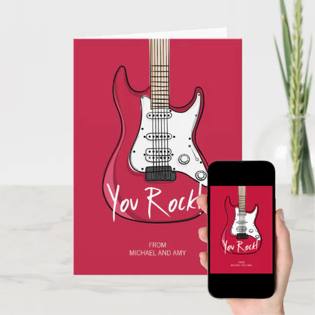 You Rock Valentine's Day Greeting Card | Zazzle