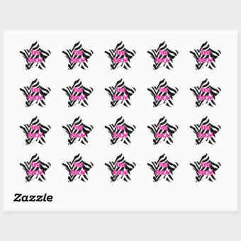 You Rock! Zebra Print Star Star Sticker | Zazzle
