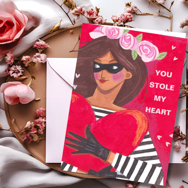 You Stole My Heart Valentine's Day Greeting Card | Zazzle