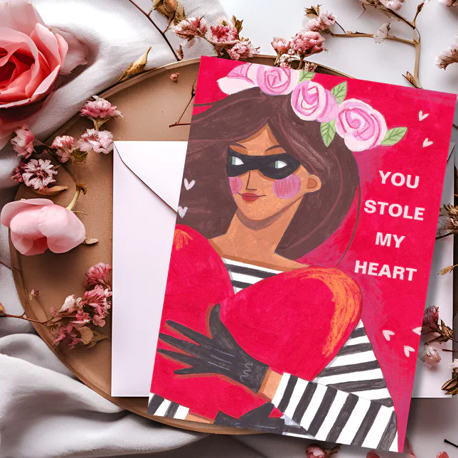 You Stole My Heart Valentine's Day Greeting Card | Zazzle