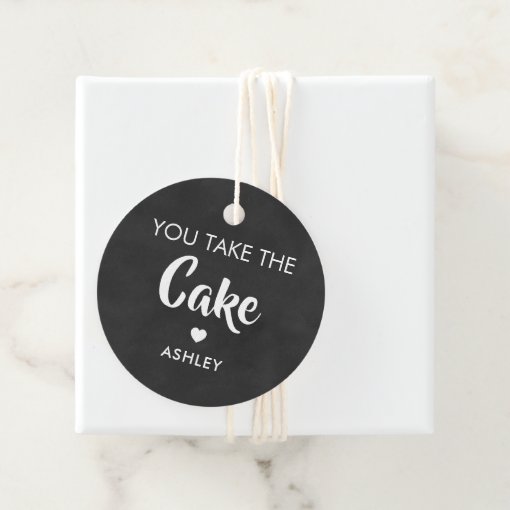 You Take the Cake Gift Tag, Cake Pop Chalkboard Favor Tags | Zazzle