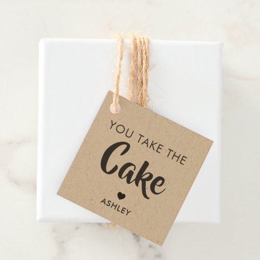 You Take the Cake Gift Tag, Cake Pop Tag, Kraft Favor Tags | Zazzle