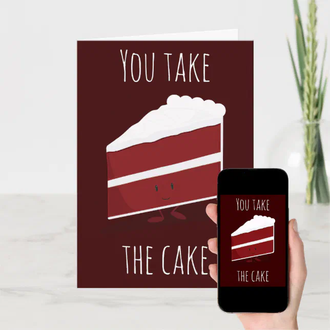 You Take the Cake Red Velvet Dessert Thank You Card | Zazzle
