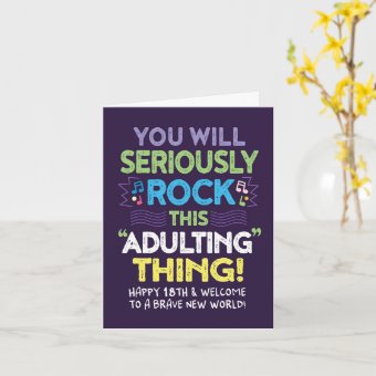 You Will Seriously Rock This Adulting Thing! Card | Zazzle
