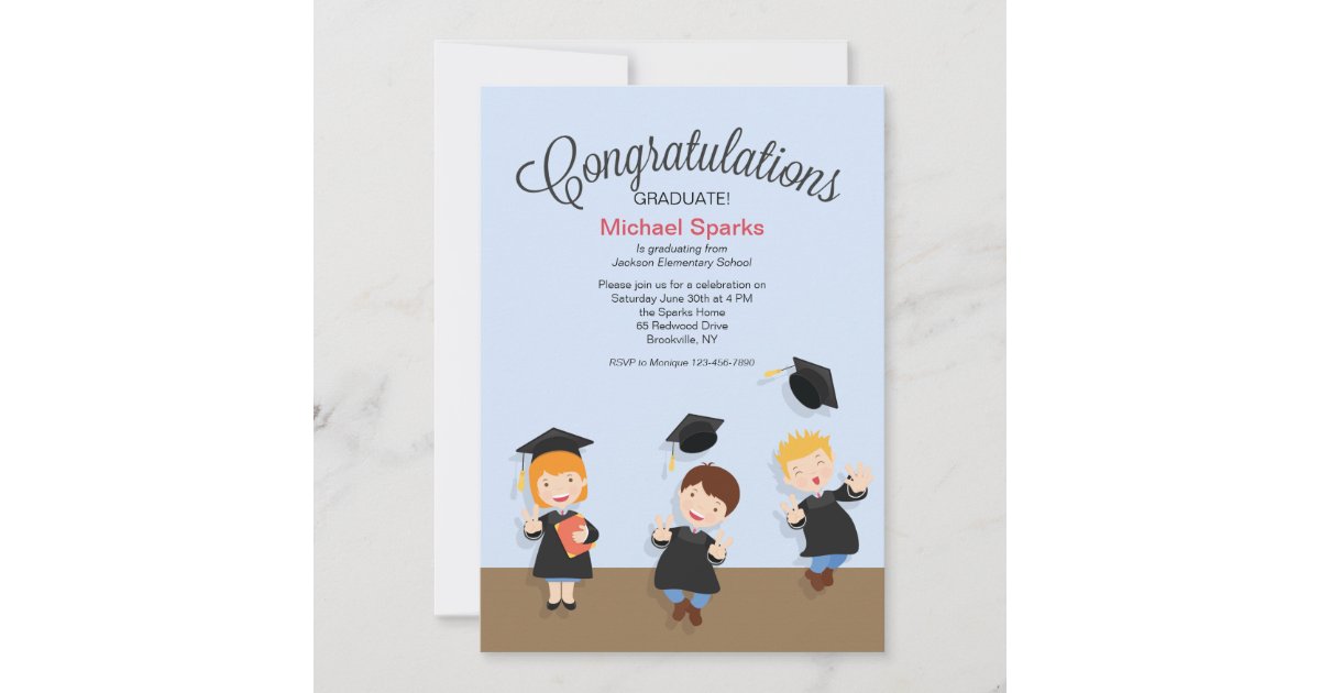 Young Boy Graduate Graduation Invitation | Zazzle