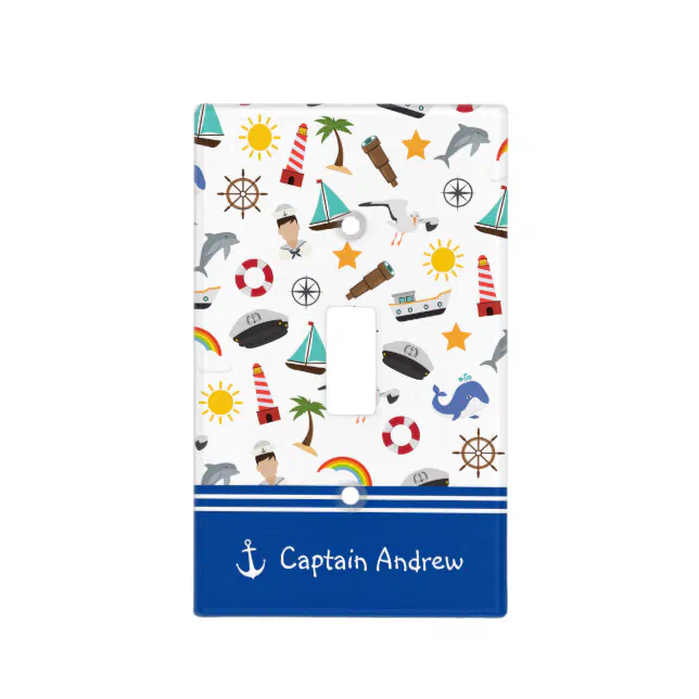 Young Boy's Captain Sailor Nautical Light Switch Cover | Zazzle