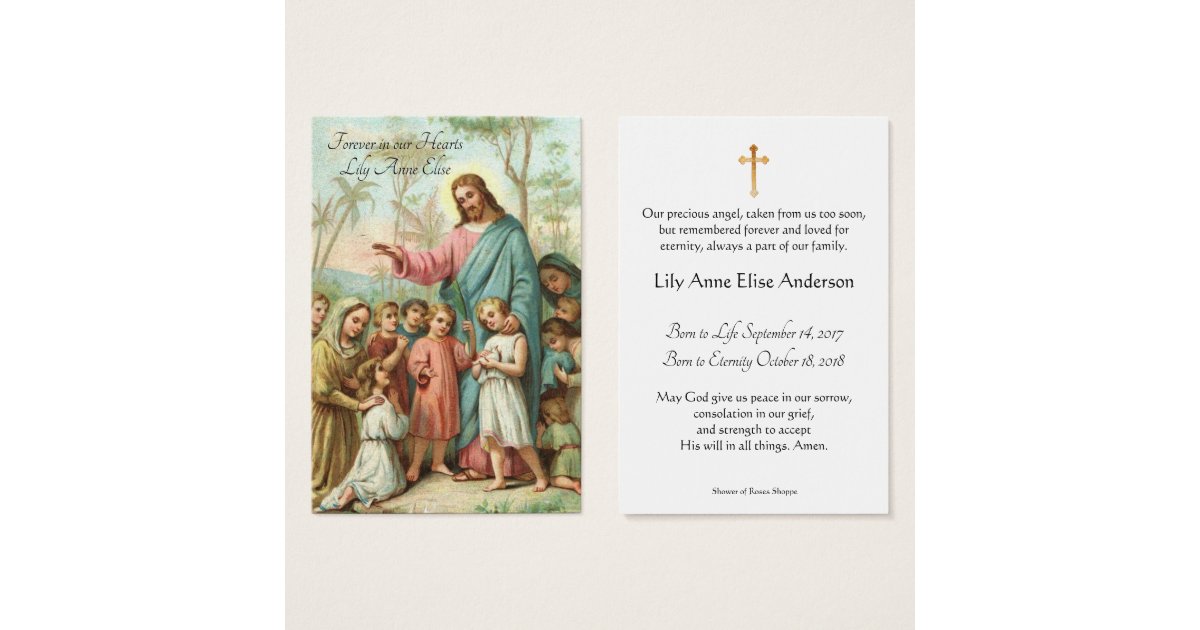 Young child Catholic Funeral Memorial Holy Card - | Zazzle