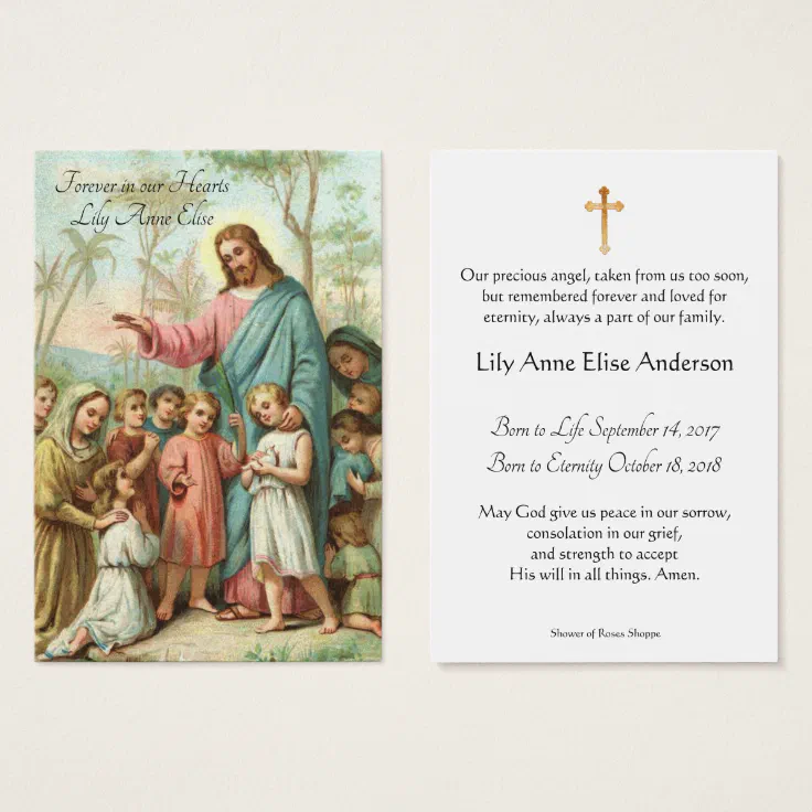 Young child Catholic Funeral Memorial Holy Card - | Zazzle