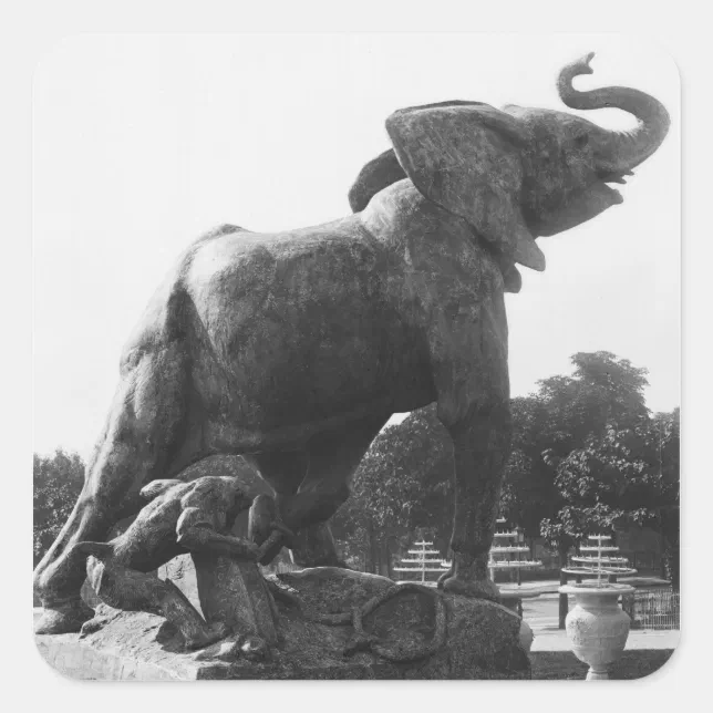 Young Elephant caught in a trap Square Sticker | Zazzle