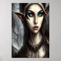Young elf female blue eye | AI Art Poster | Zazzle