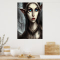 Young elf female blue eye | AI Art Poster | Zazzle