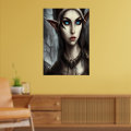 Young elf female blue eye | AI Art Poster | Zazzle