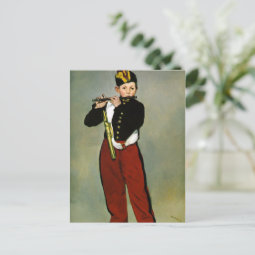 Young Flautist Fifer Manet Impressionist Painting Postcard | Zazzle